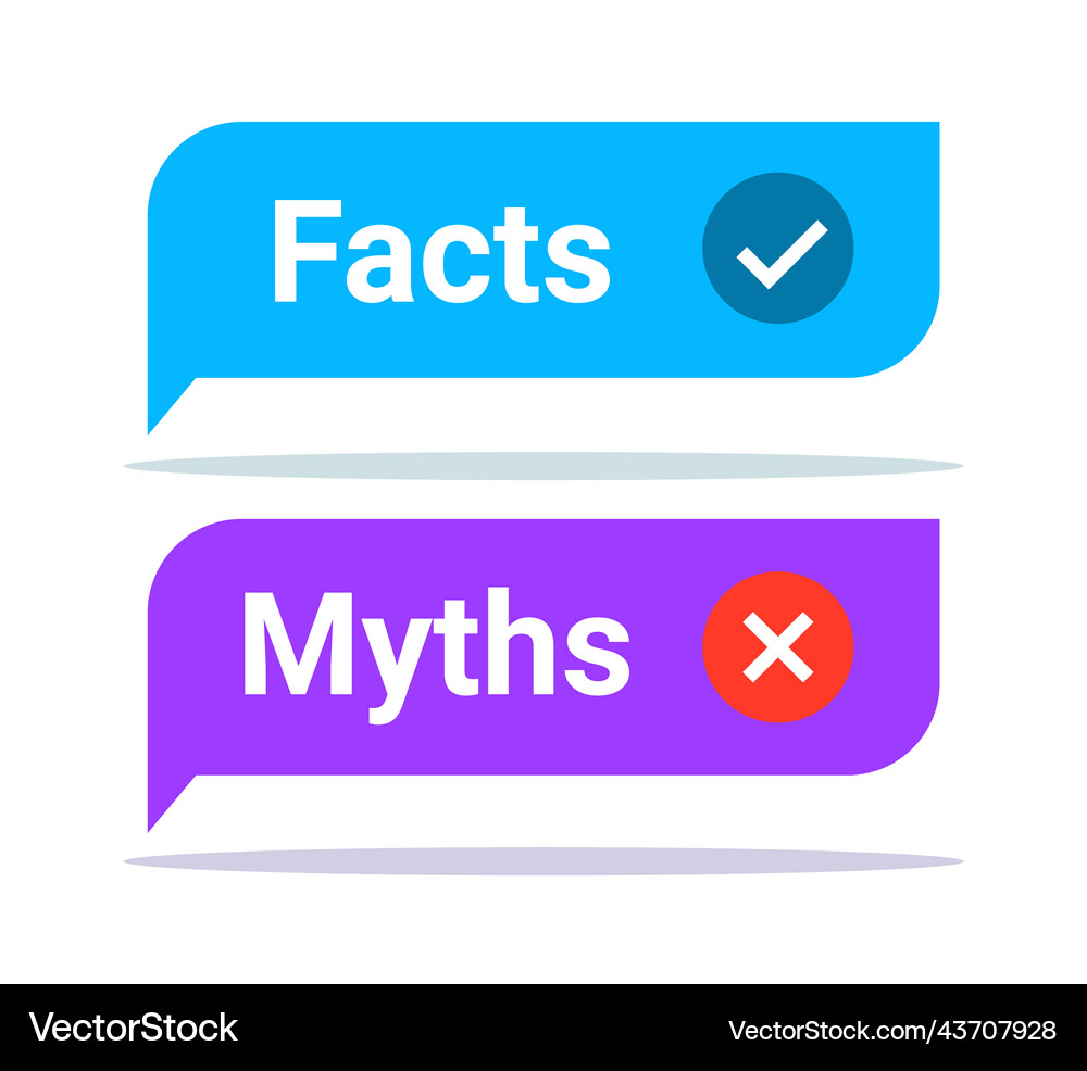 Myths vs fact check icon fake or true bubble Vector Image