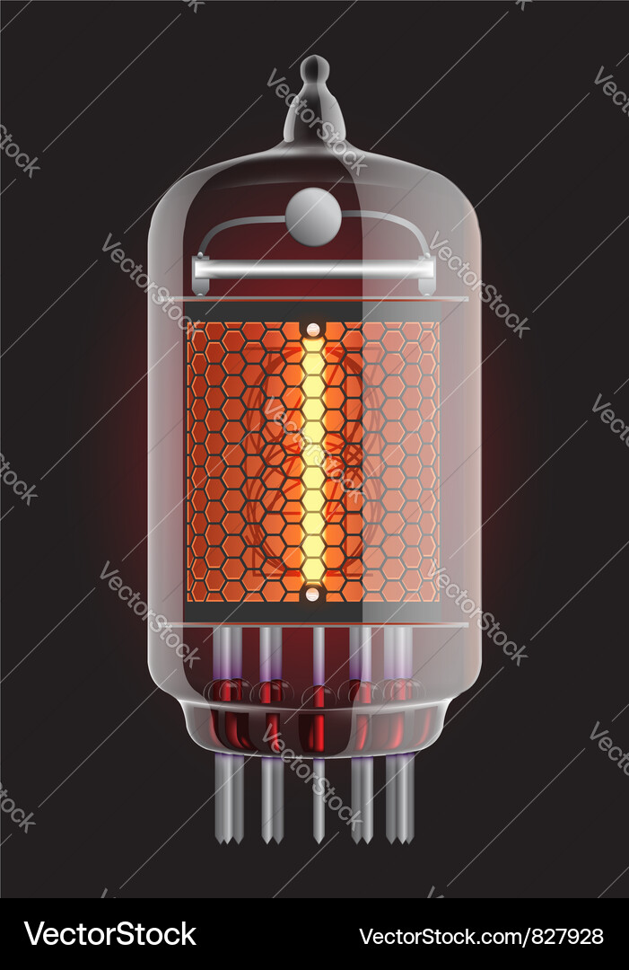 Nixie radio tube Royalty Free Vector Image - VectorStock