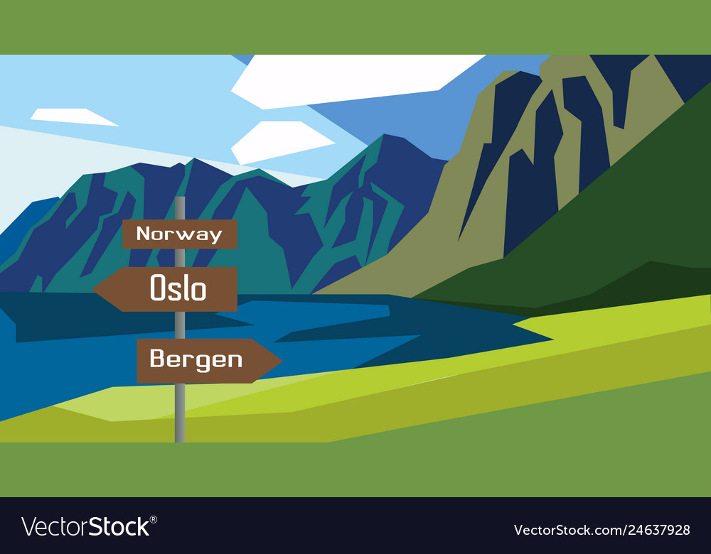 Norway map country infographics sign Royalty Free Vector