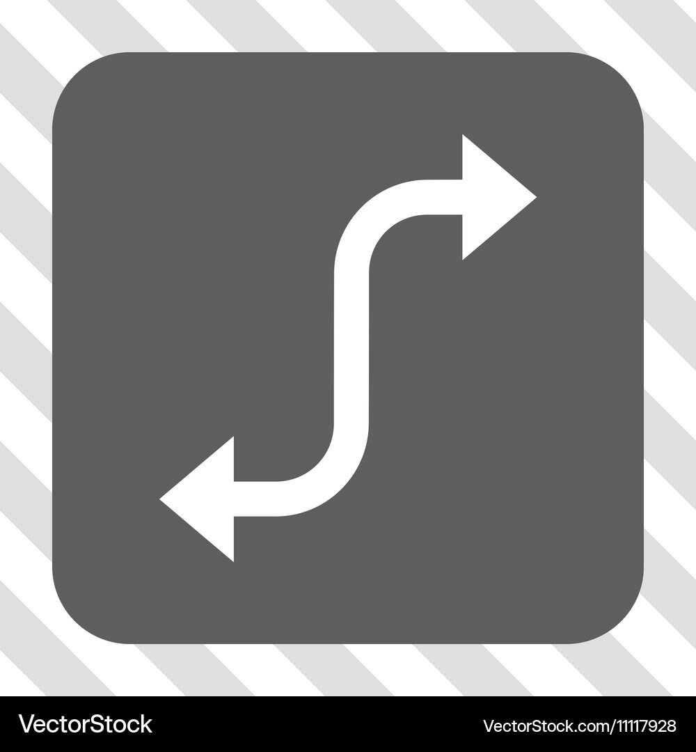 Opposite bend arrow rounded square button Vector Image