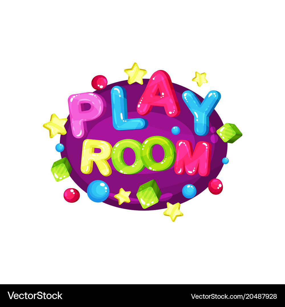 Playroom logo template design bright colorful Vector Image