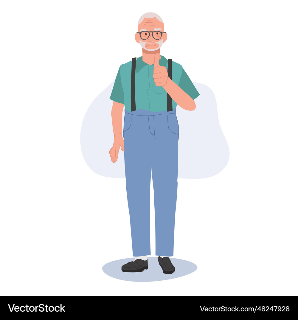 Positive quality approval by senior man senior Vector Image