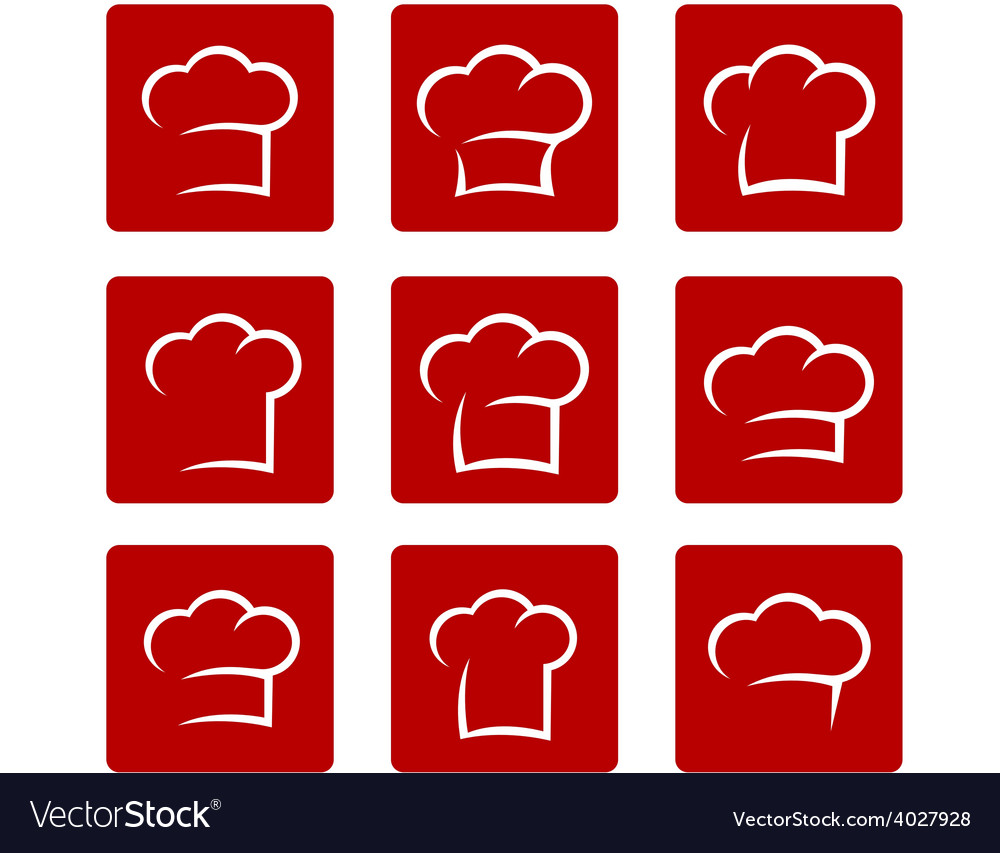 Set of abstract chef hat Royalty Free Vector Image