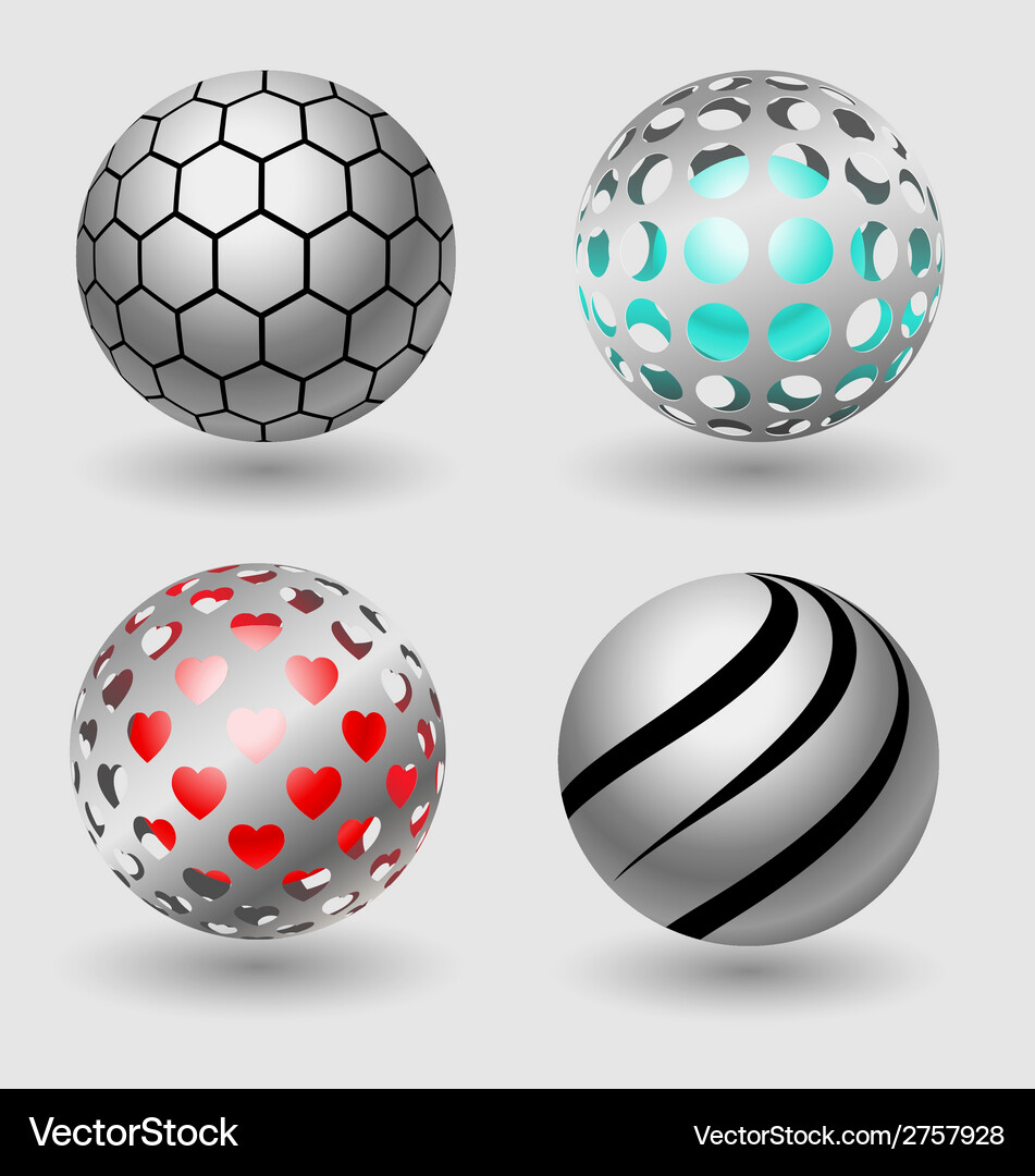 Silver ball business icon collection Royalty Free Vector