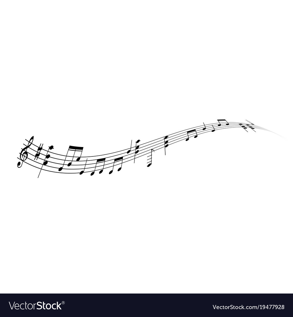 Wavy Line Of Musical Notes Melody Conept Vector Image