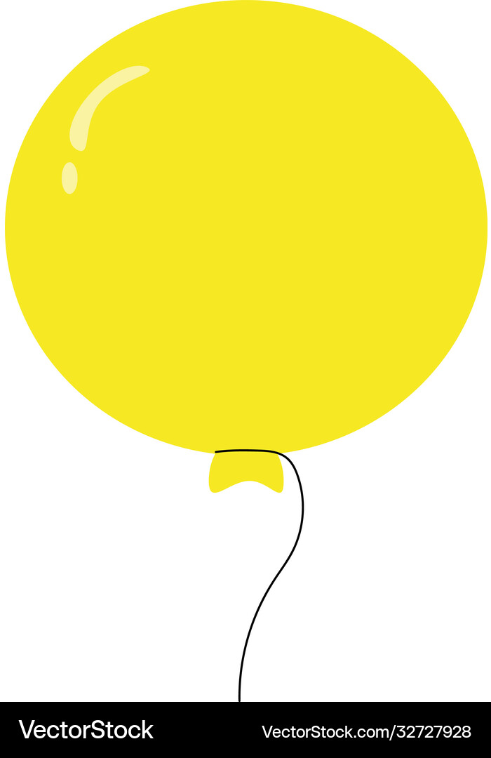 Yellow balloon in a flat style single graphic Vector Image