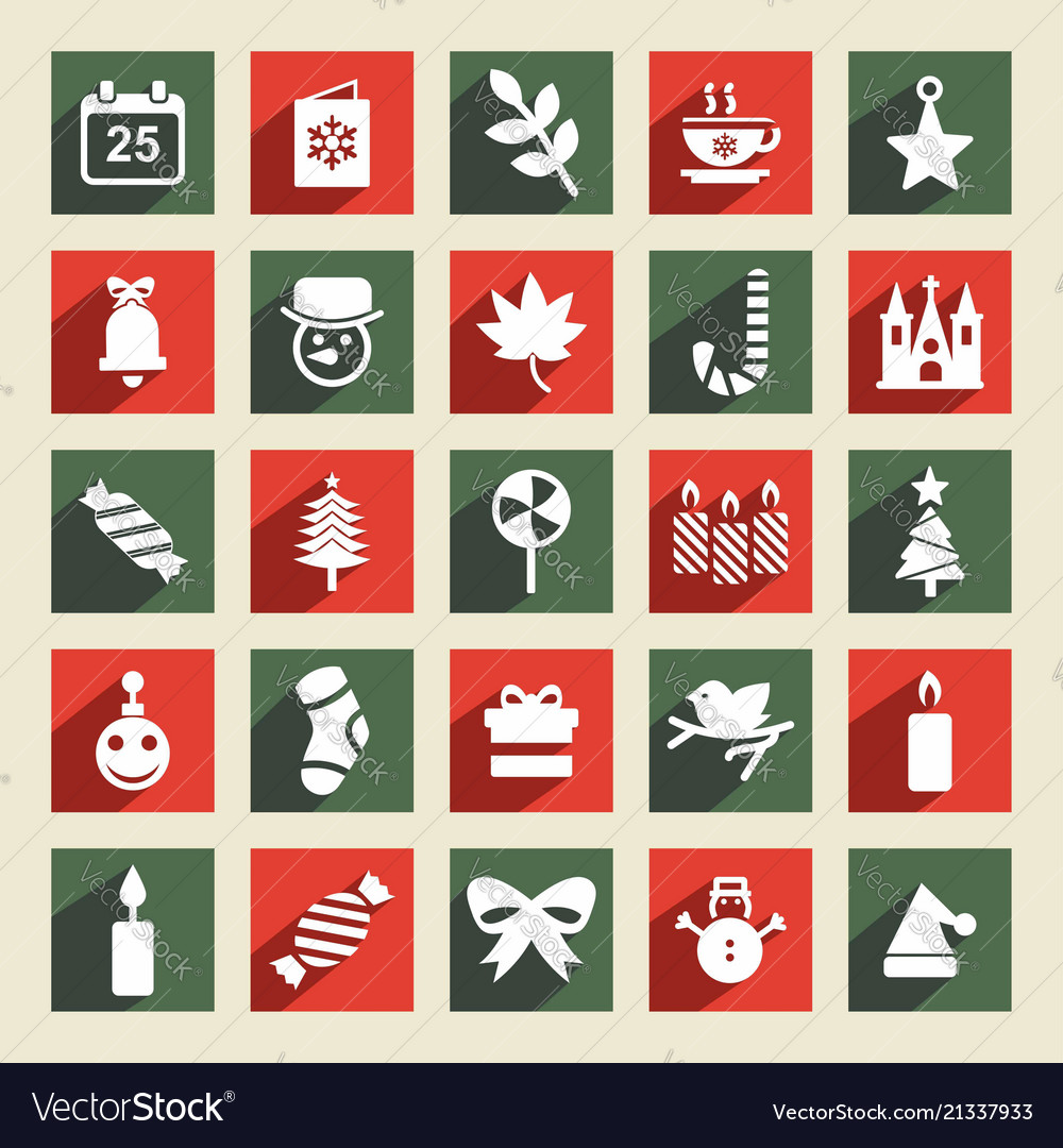 Christmas icons set Royalty Free Vector Image - VectorStock