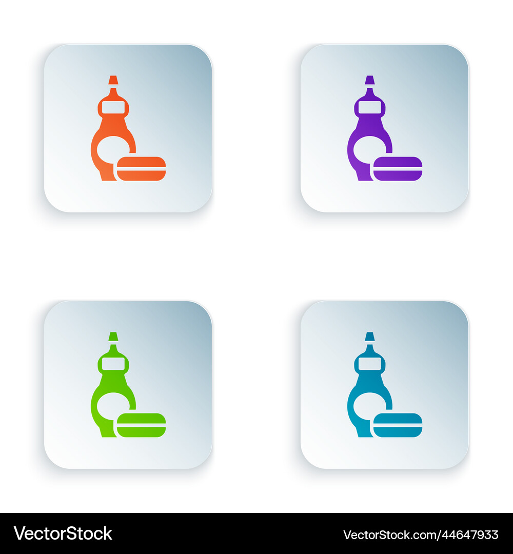Color dishwashing liquid bottle icon isolated Vector Image