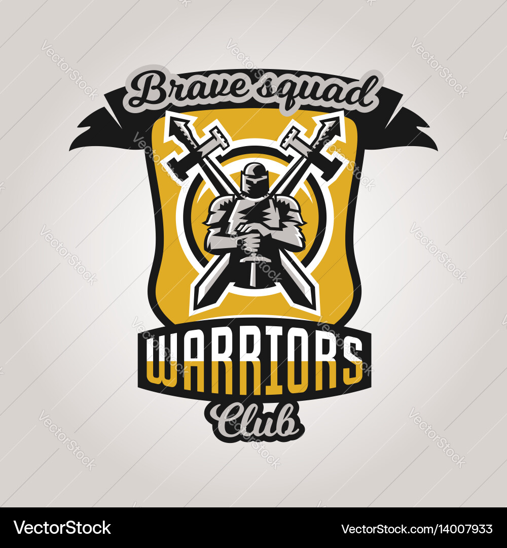 Colorful logo emblem a knight on background Vector Image