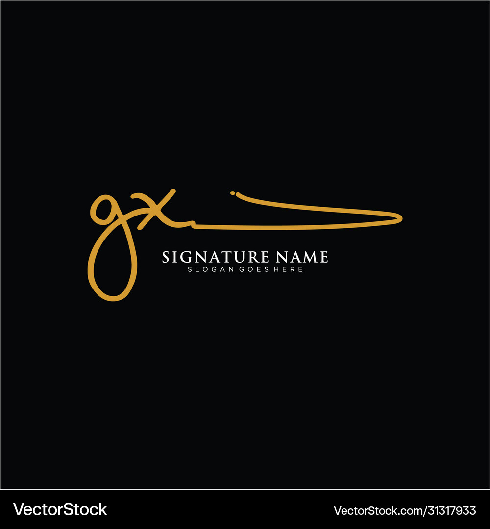 Letter gx signature logo template Royalty Free Vector Image
