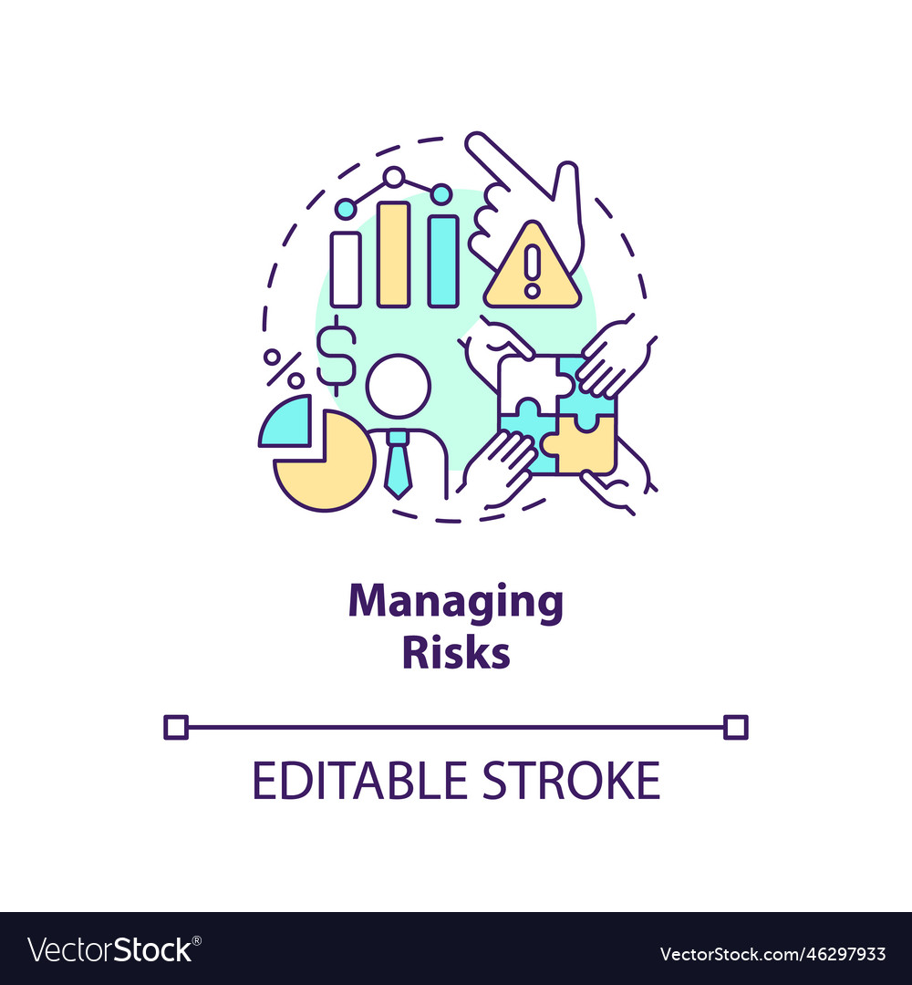 Managing risks concept icon Royalty Free Vector Image Managing risks concept icon Royalty Free Vector Image