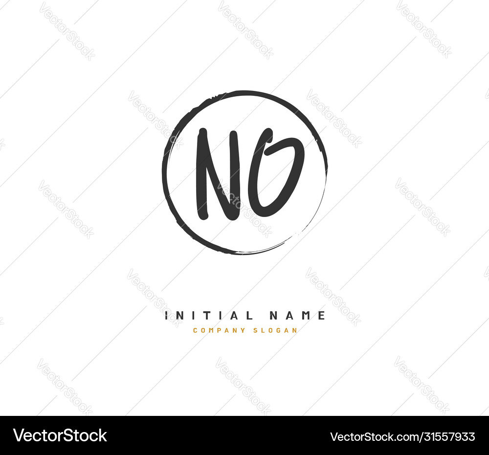 N o no beauty initial logo handwriting logo Vector Image