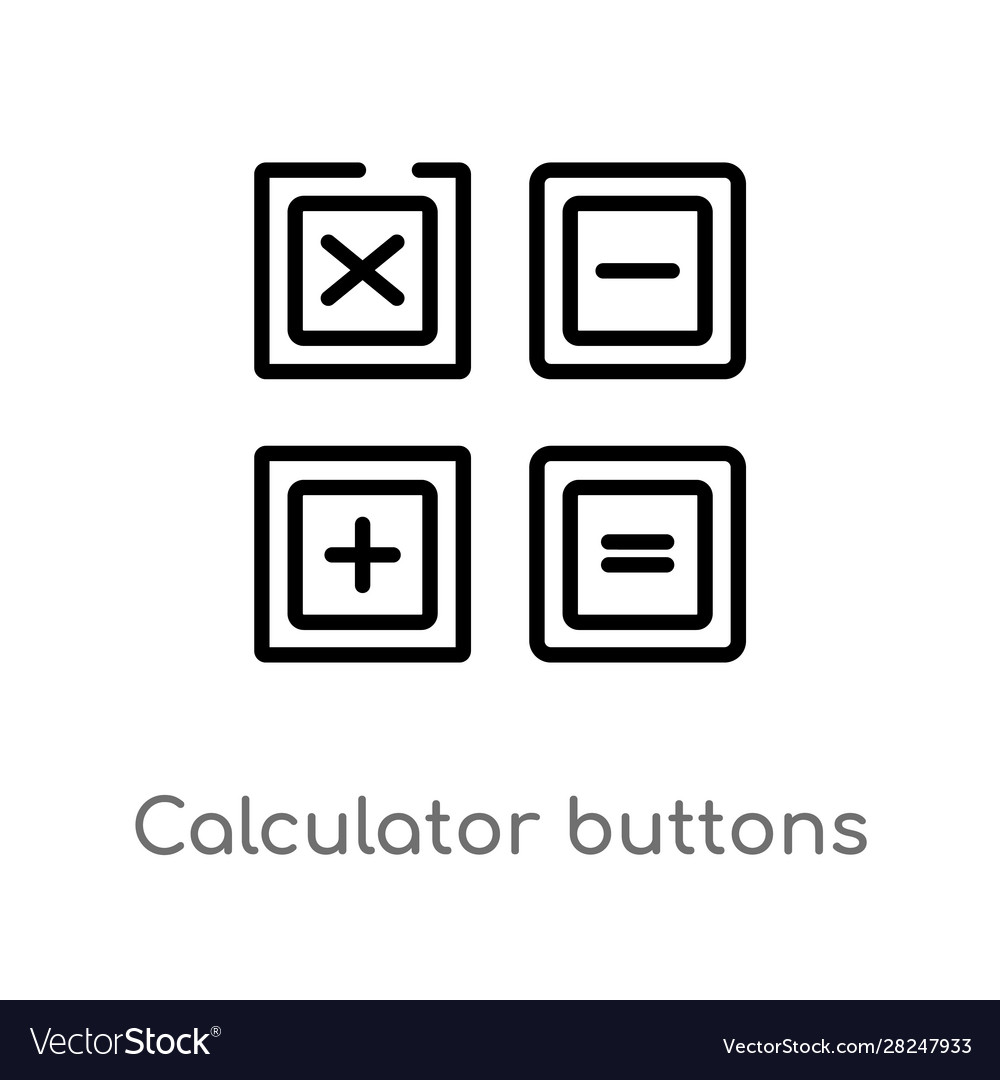 Outline calculator buttons interface icon Vector Image