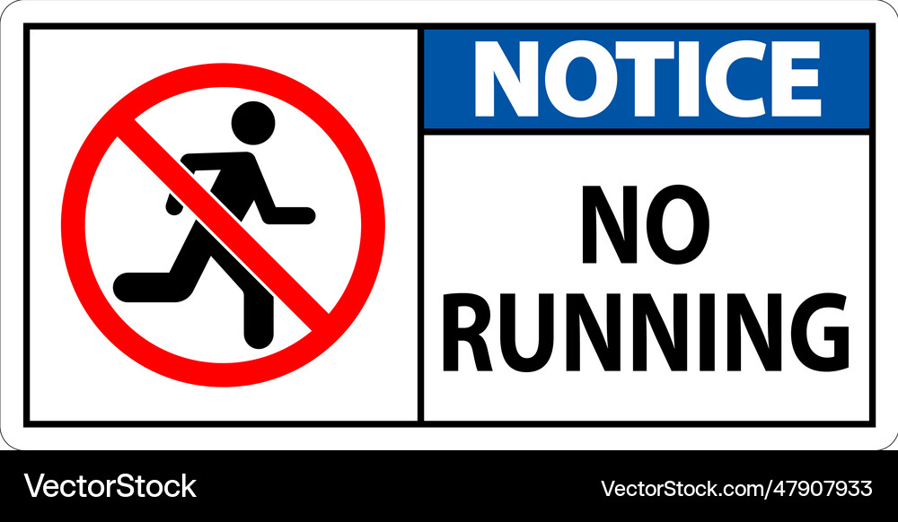 Prohibition sign no running symbol Royalty Free Vector Image