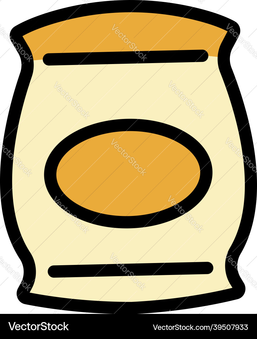Rice sack icon color outline Royalty Free Vector Image