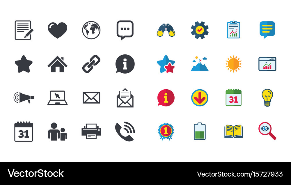 Set of communication conference and information Vector Image