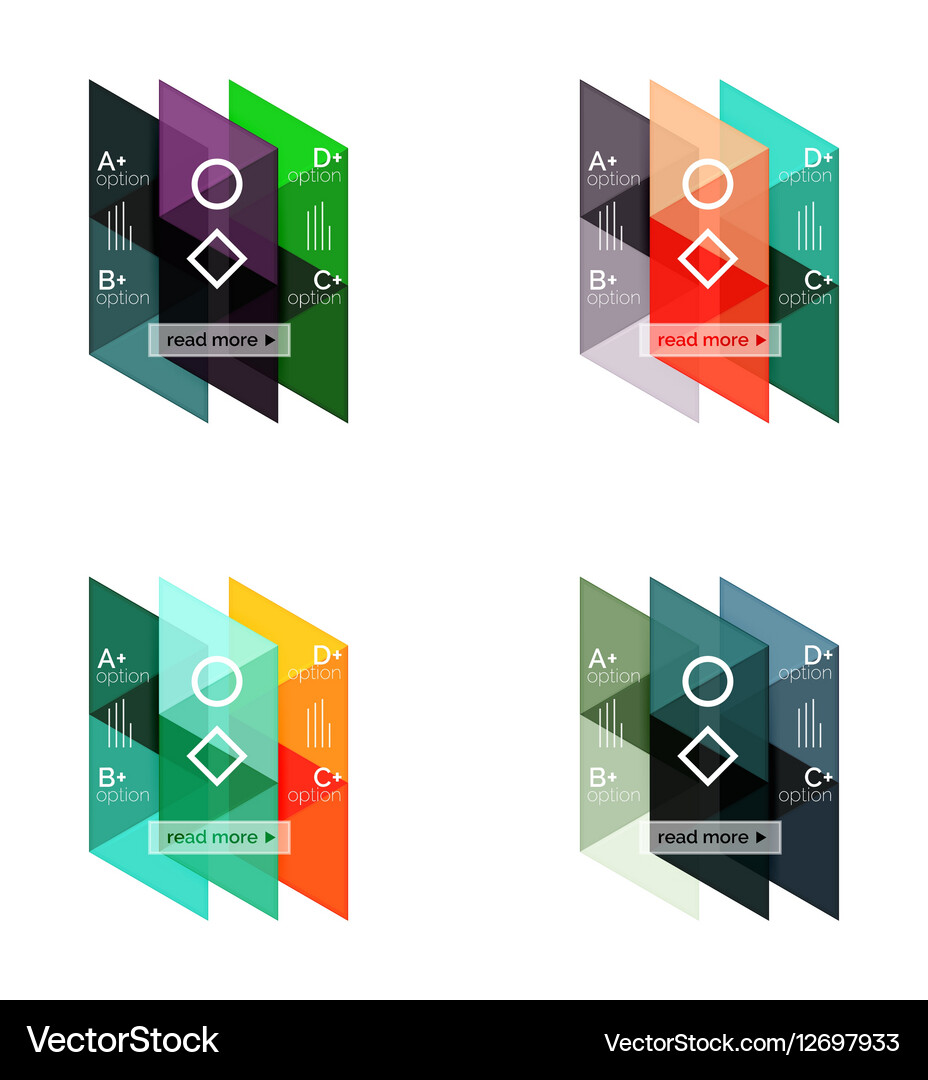 Set of triangle geometric infographic Royalty Free Vector