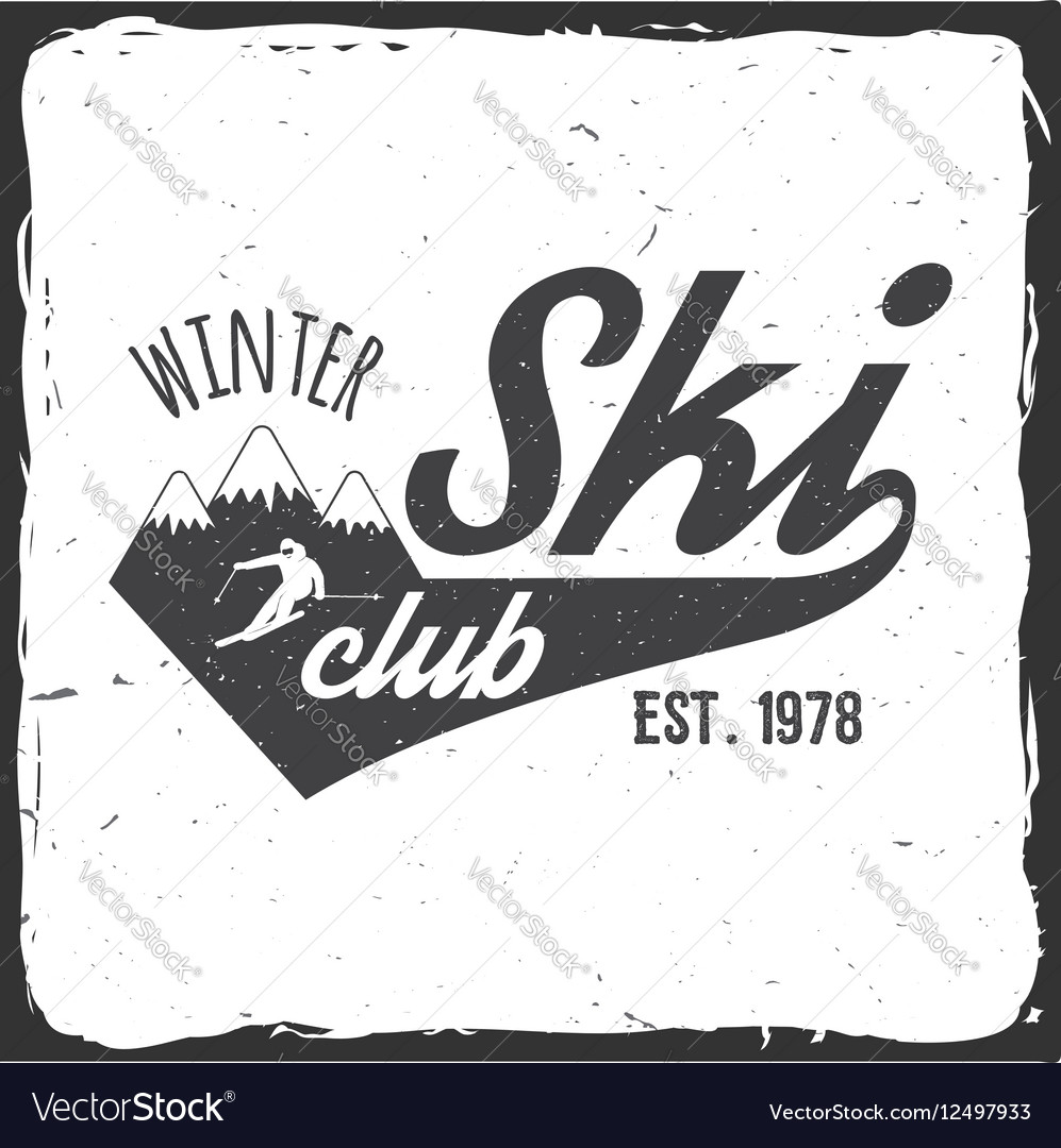 Ski club concept with skier Royalty Free Vector Image