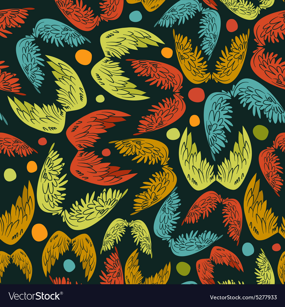 Wings seamless pattern Royalty Free Vector Image