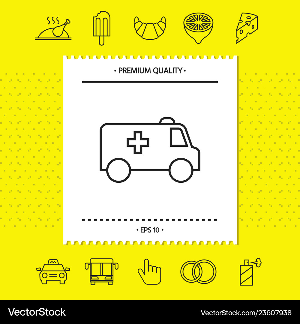 Ambulance line icon graphic elements for your Vector Image