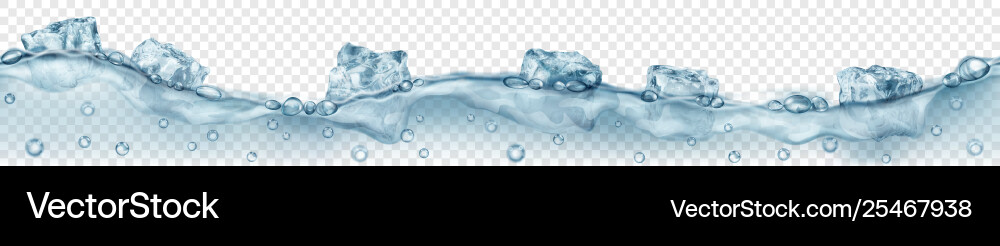 Banner with ice cubes floating in water Royalty Free Vector