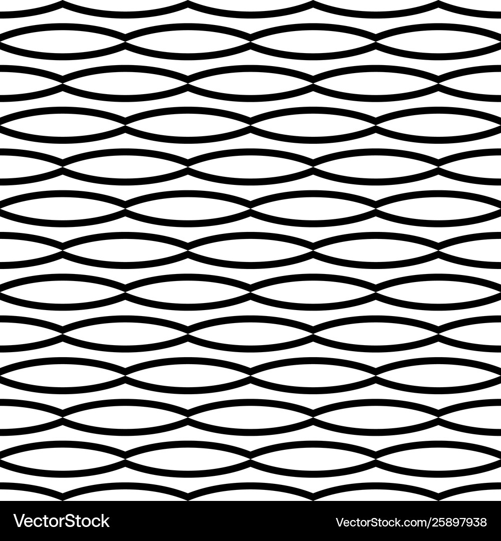 Black and white seamless wavy line pattern Vector Image