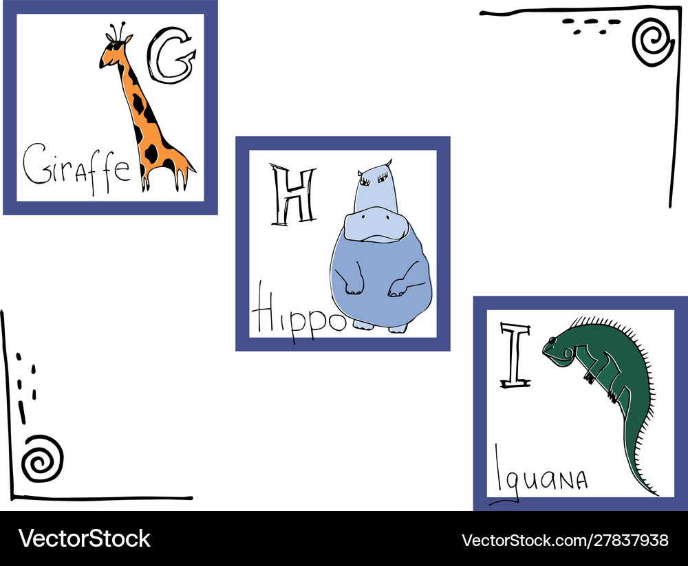 Hand-drawn alphabet font letters doodle abc Vector Image