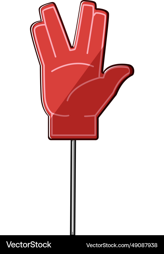Hand foam fan finger cartoon Royalty Free Vector Image