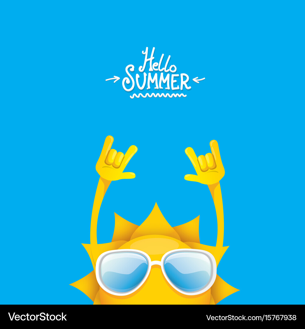 Hello summer rock n roll poster party Royalty Free Vector