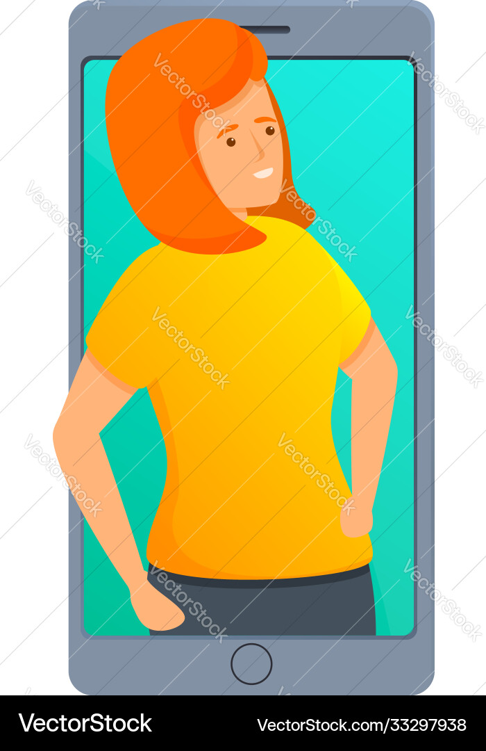 People video call icon cartoon style Royalty Free Vector