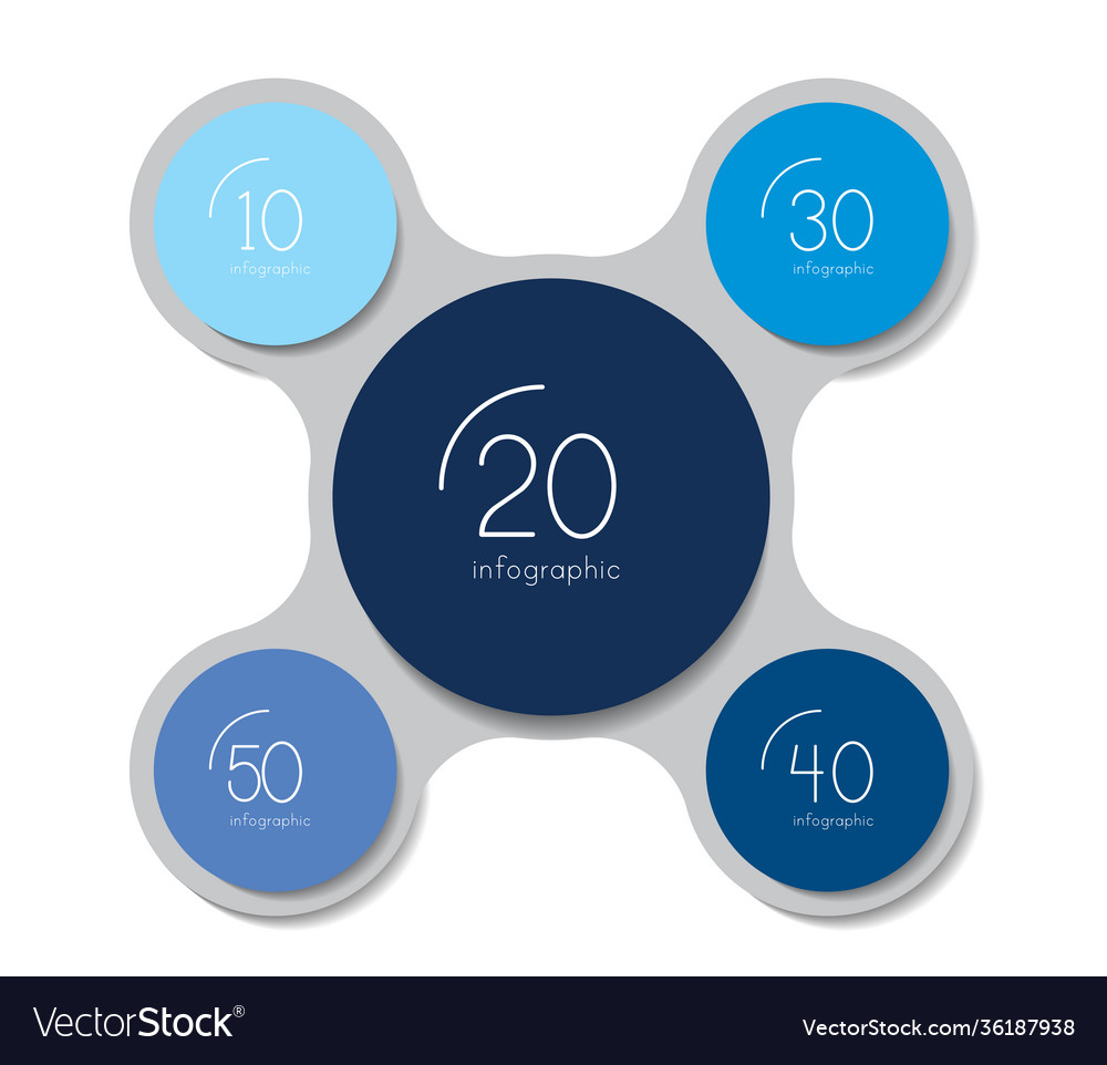 Steps elements bubble chart scheme diagram Vector Image