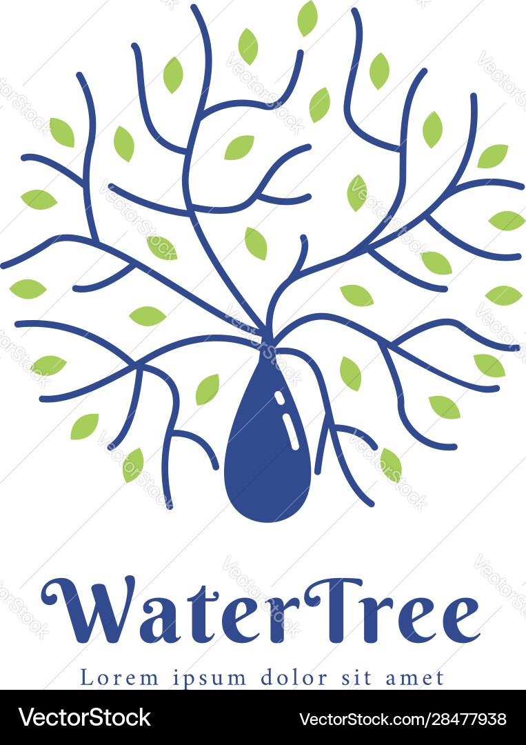 Water tree nature logo icon symbol with deep Vector Image