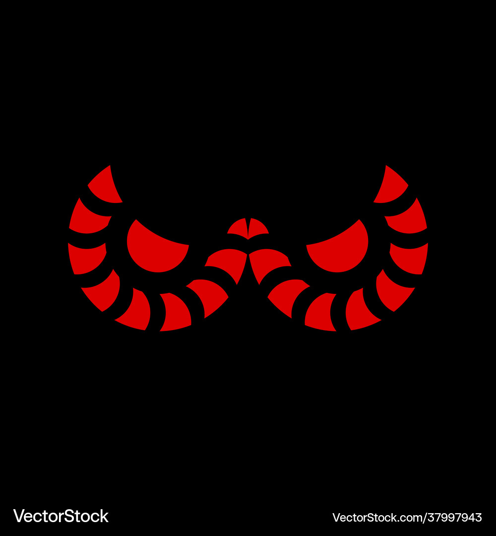 Abstract symbol red eyes great owl Royalty Free Vector Image