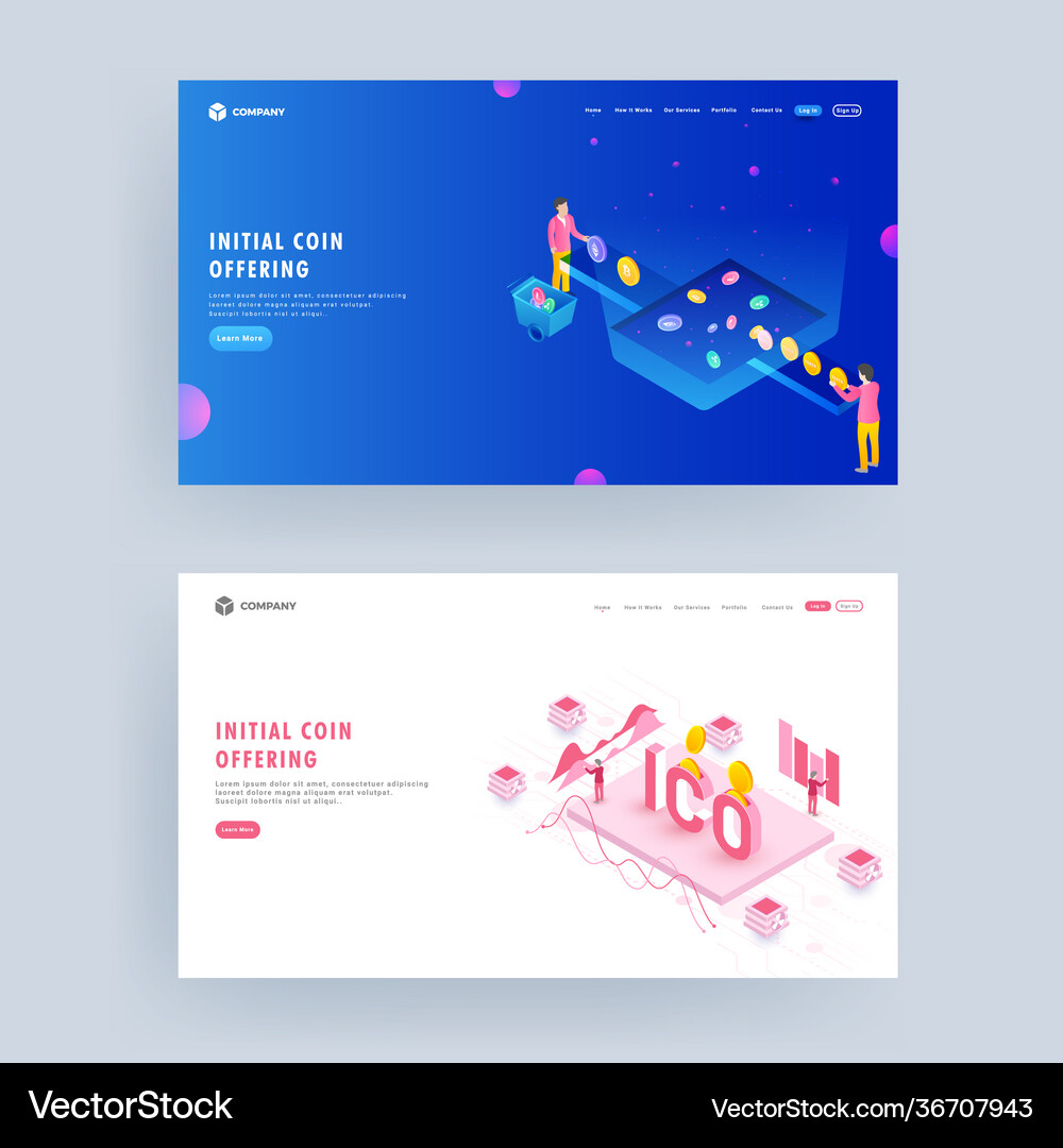 Business people cryptocurrency exchange to ico Vector Image