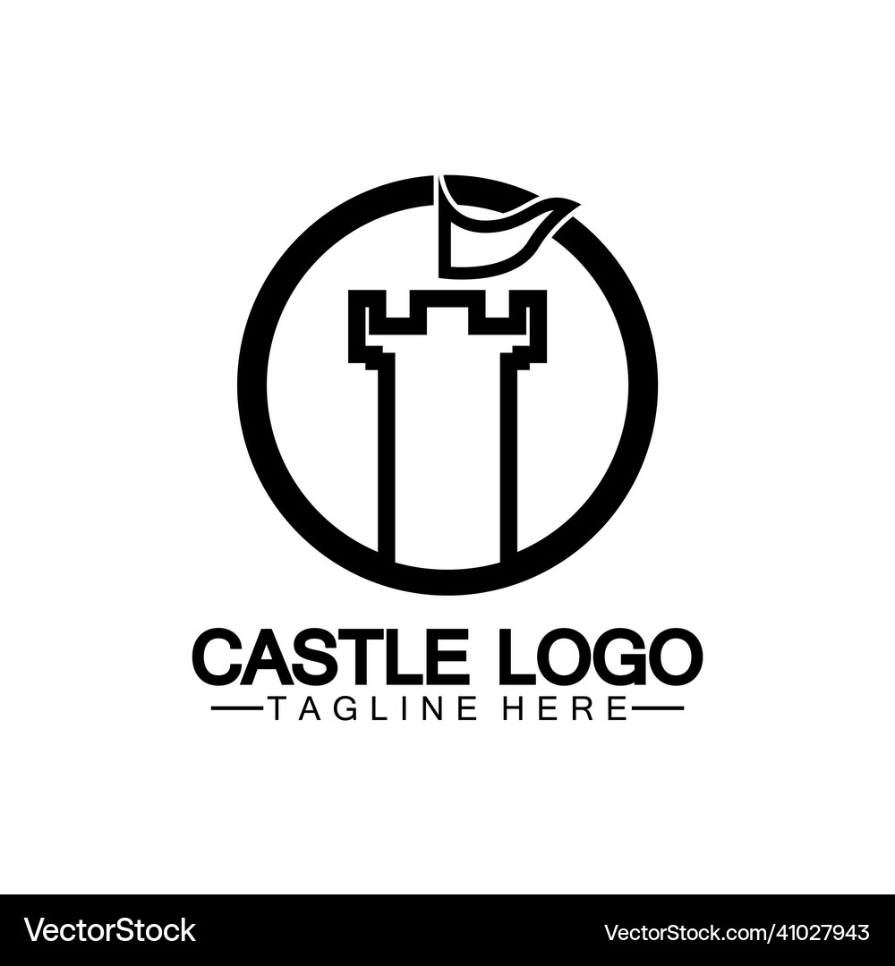 Castle logo symbol design template Royalty Free Vector Image