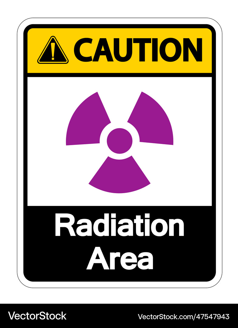 Caution radiation area symbol sign on white Vector Image