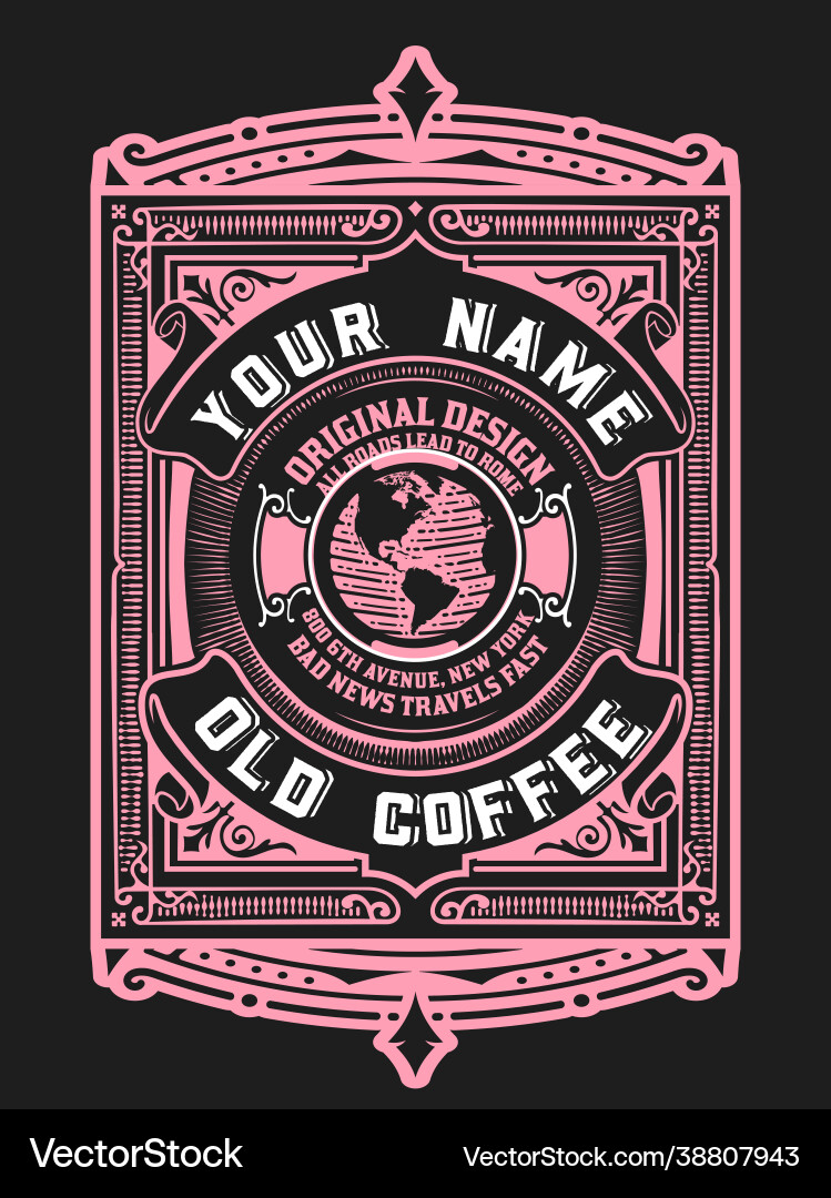 Coffee shop label for cafe business Royalty Free Vector