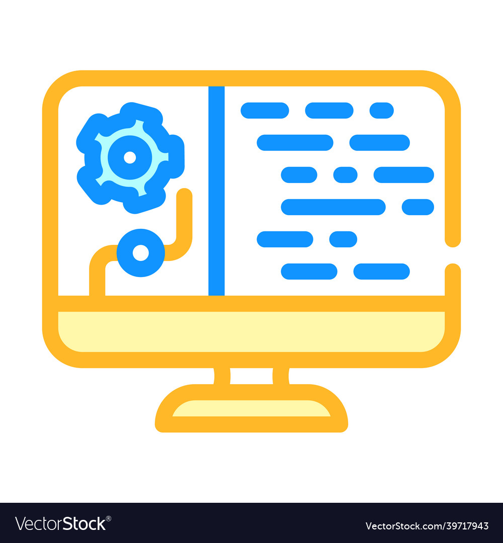 Data processing color icon Royalty Free Vector Image