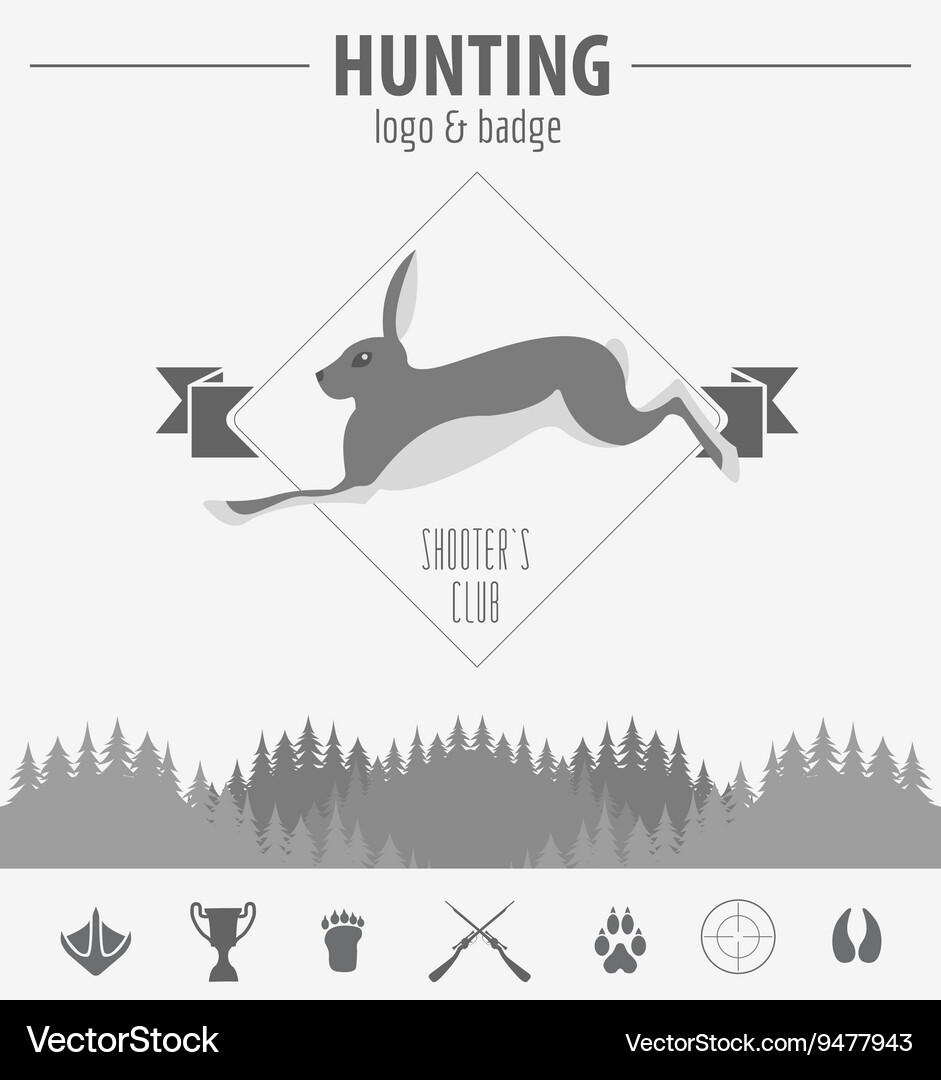 Hunting logo and badge template Flat design Vector Image