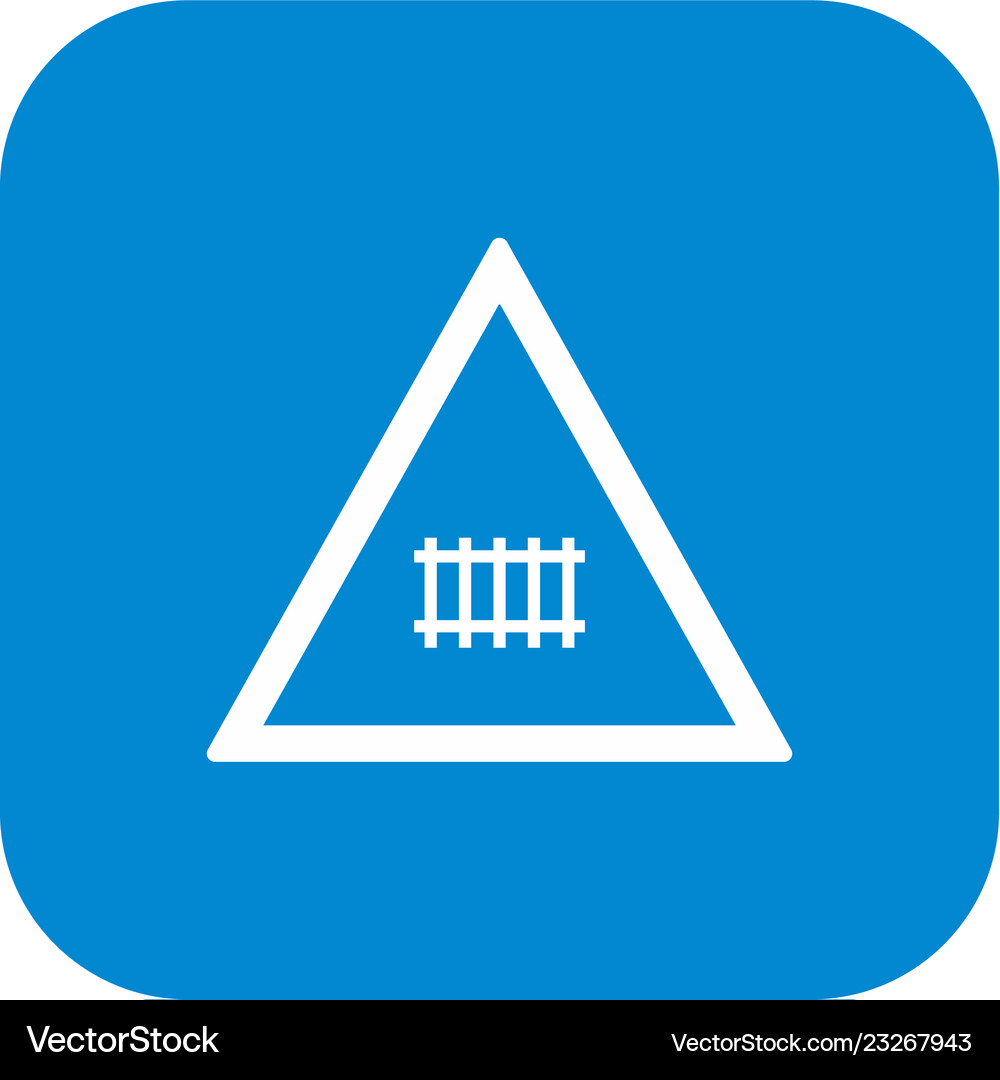 Level crossing with gate road sign icon Royalty Free Vector