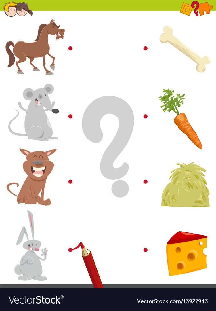 Match pictures game for kids Royalty Free Vector Image