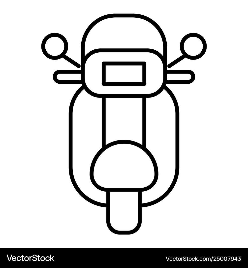 Motorcycle thin line icon motorbike Royalty Free Vector