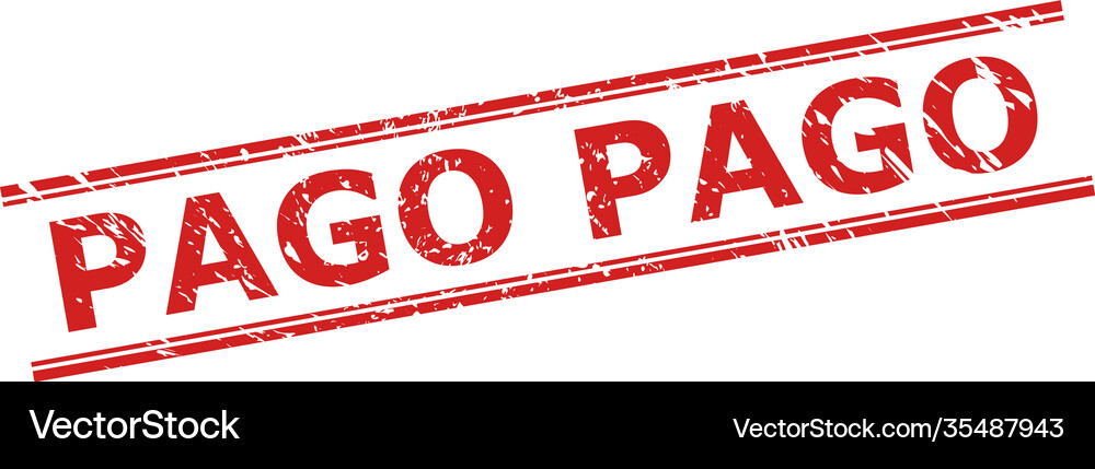 Pago stamp seal with unclean surface and double Vector Image