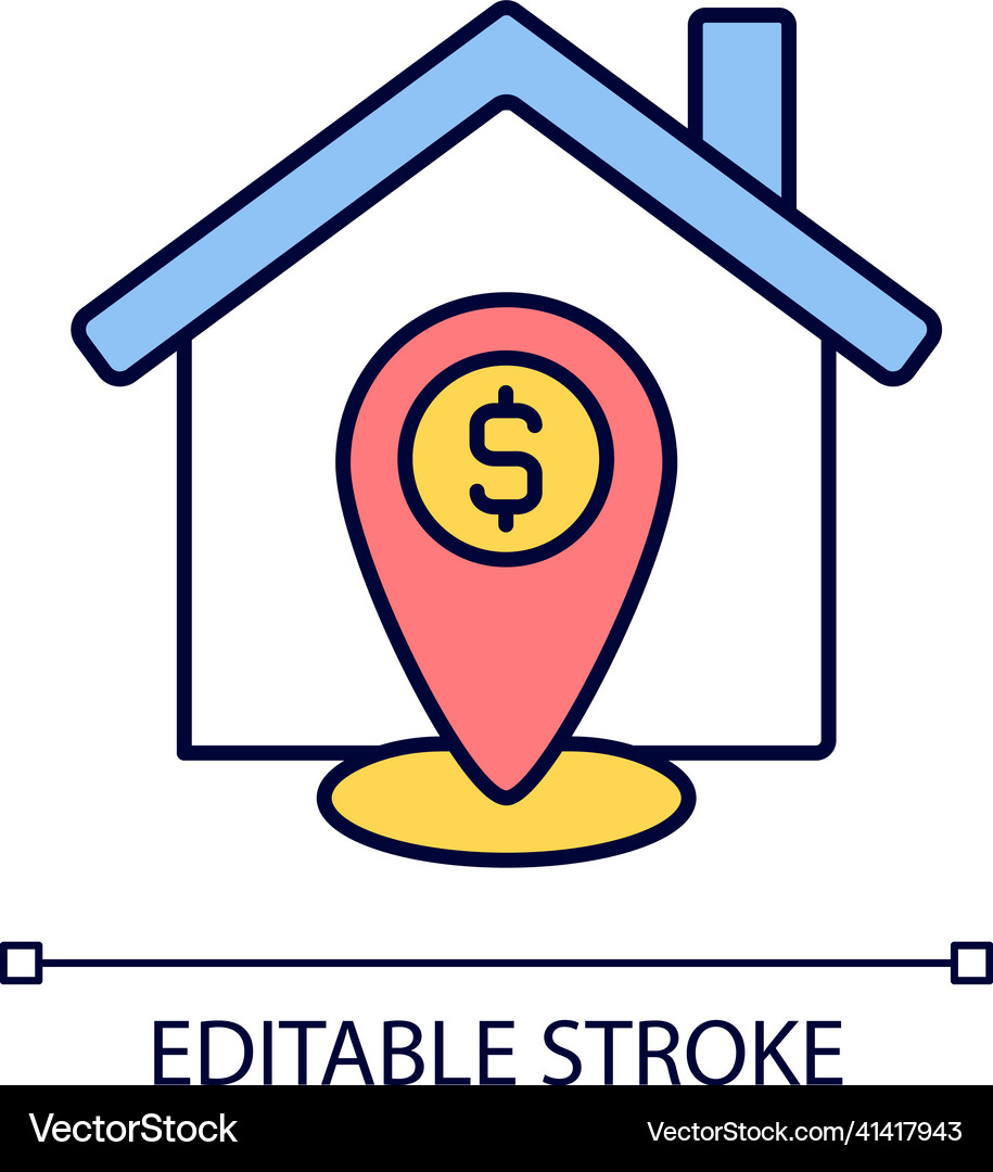 Property location estimation rgb color icon Vector Image