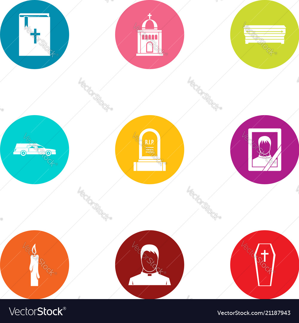 Scripture icons set flat style Royalty Free Vector Image