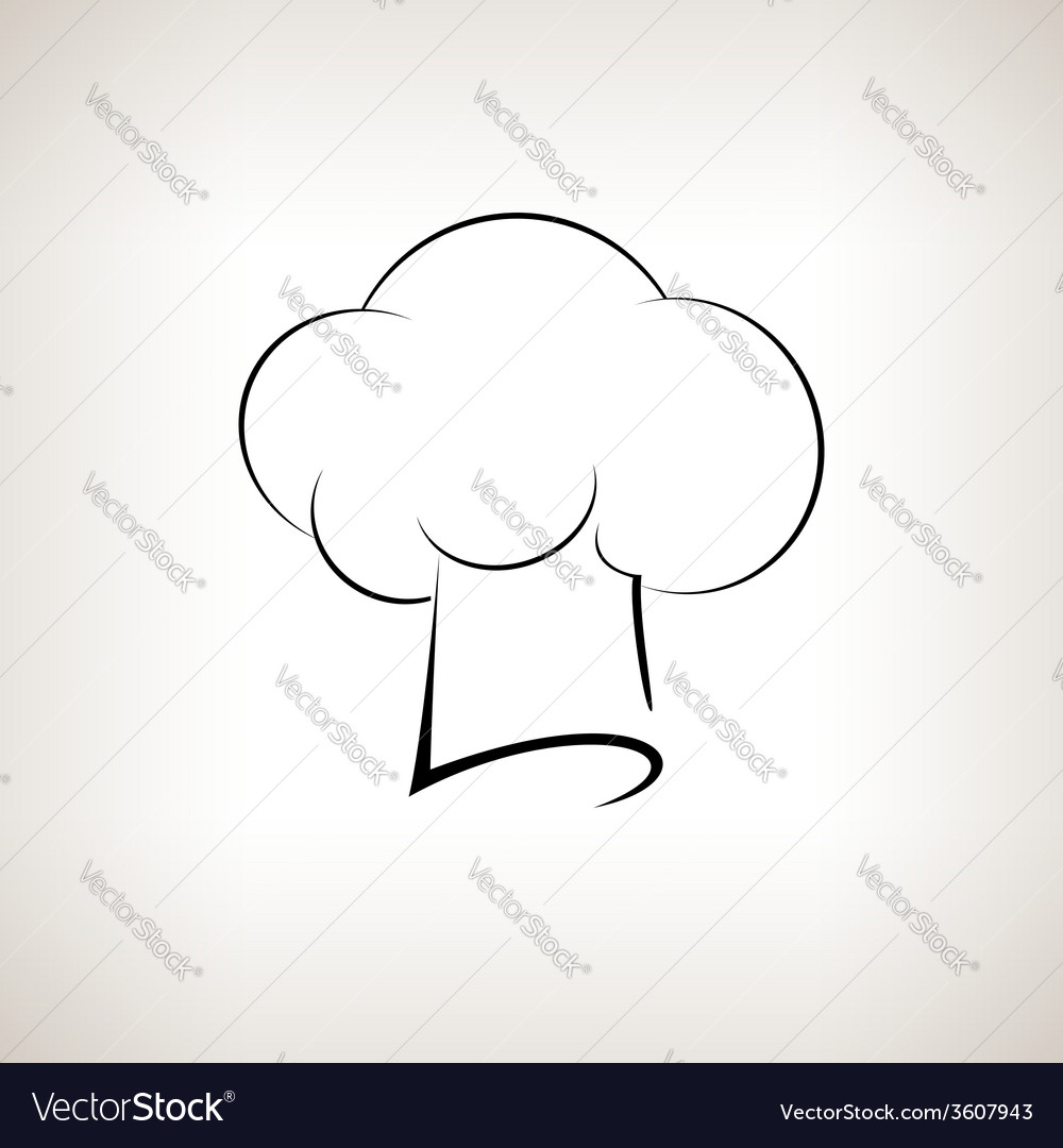 Silhouette chefs toque hat on a light background Vector Image