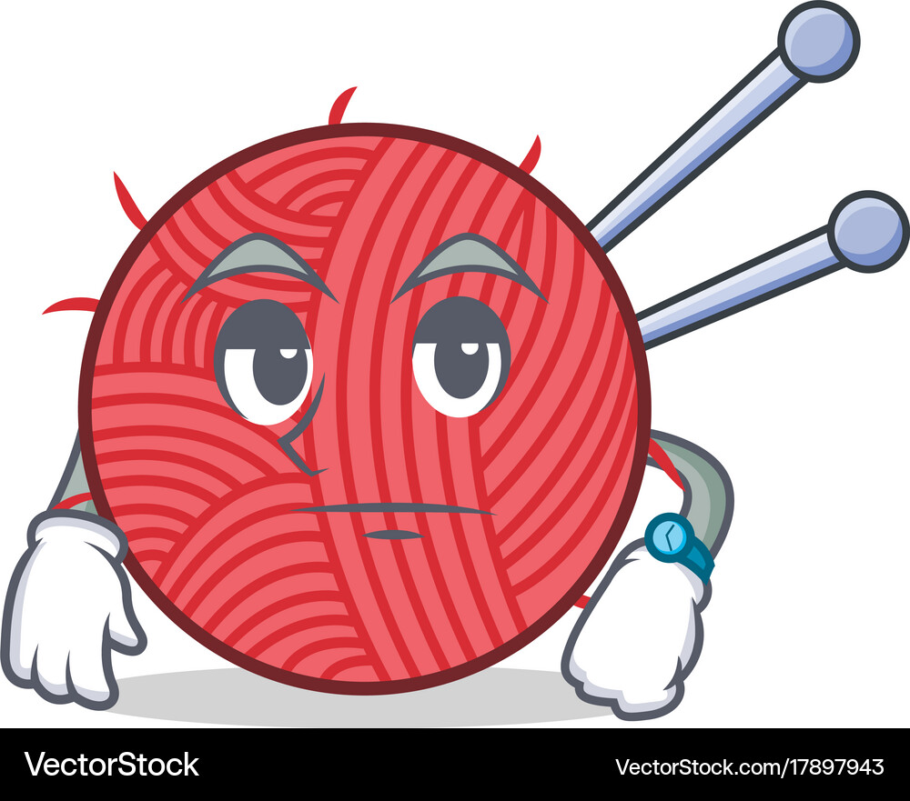 Waiting knitting character cartoon style Vector Image