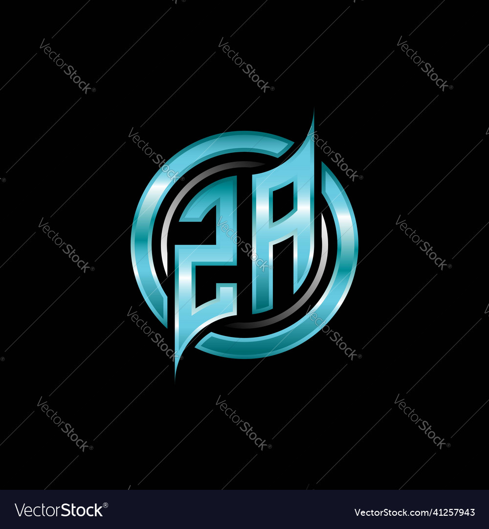 Za initial monogram logo circle rounded Royalty Free Vector
