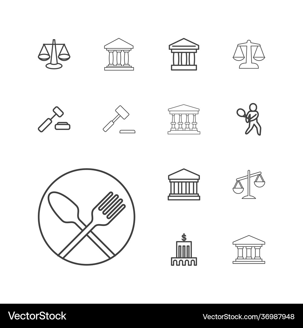 13 court icons Royalty Free Vector Image - VectorStock