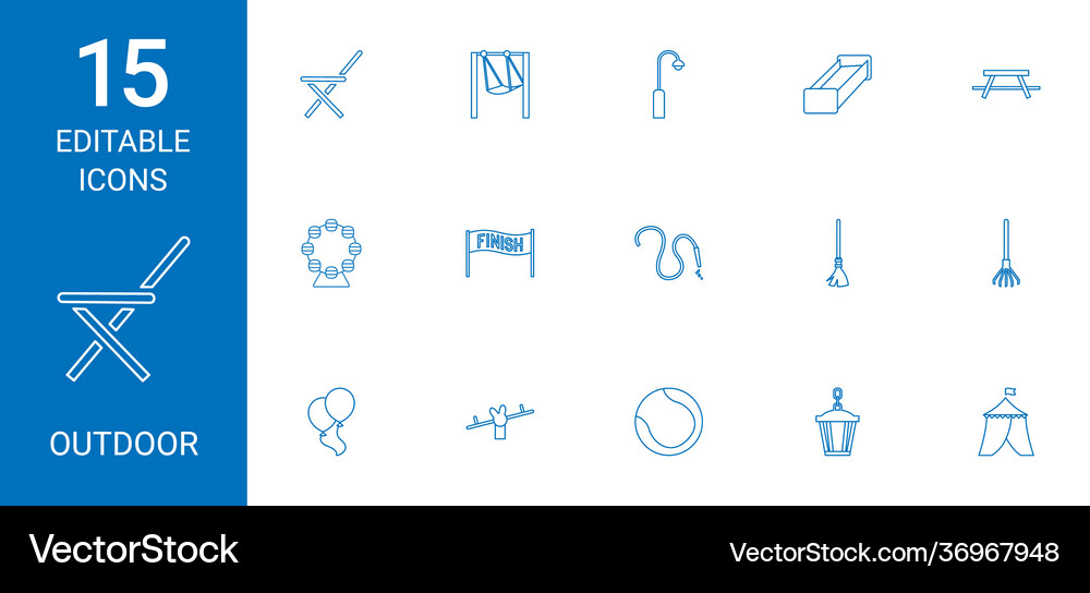15 outdoor icons Royalty Free Vector Image - VectorStock